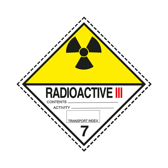 Gefahrzettel, Gefahrgutaufkleber Klasse 7C Radioaktive Stoffe, Strahle ...